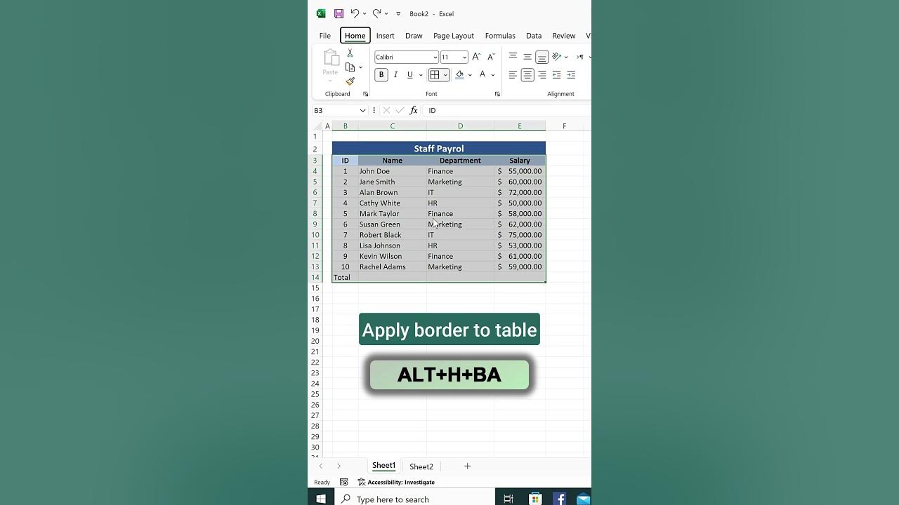 Format Excel Tables FAST with 9 Shortkeys Only #excel #exceltips #exceltutorial - YouTube