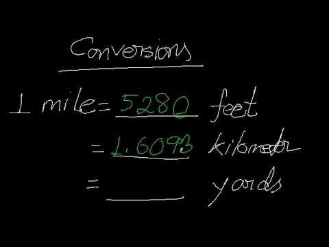 Conversion-miles to feet,kilometers,yards