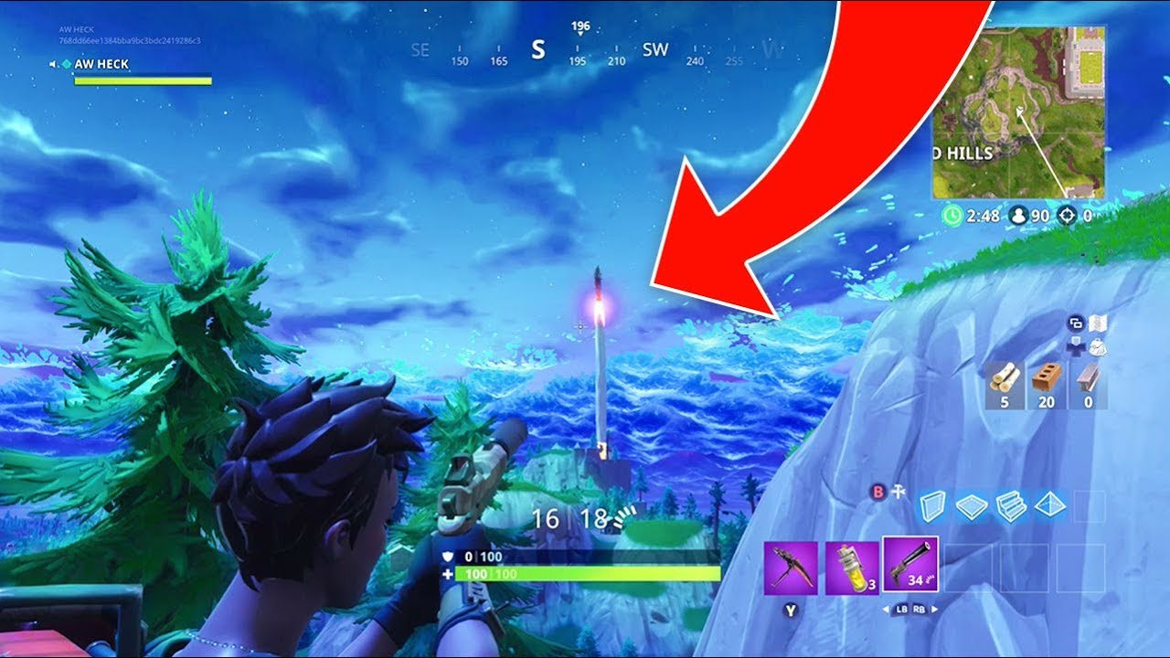 Full View of Fortnite Season 4 Rocket Launch (EPIC!) - YouTube