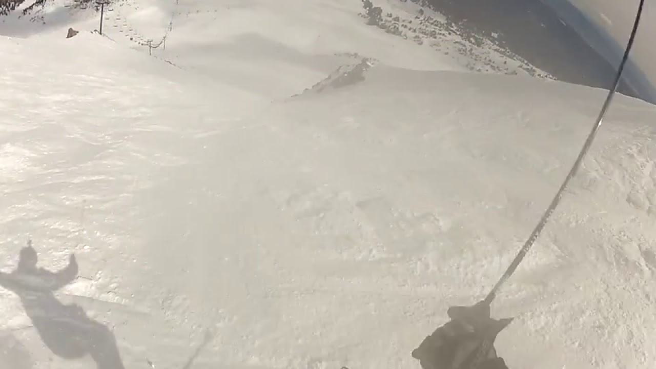 Mammoth Mountain drop out chutes fall and slide! - YouTube