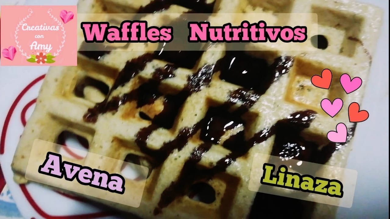 como hacer waffles nutritivos y saludables con avena y linaza - YouTube