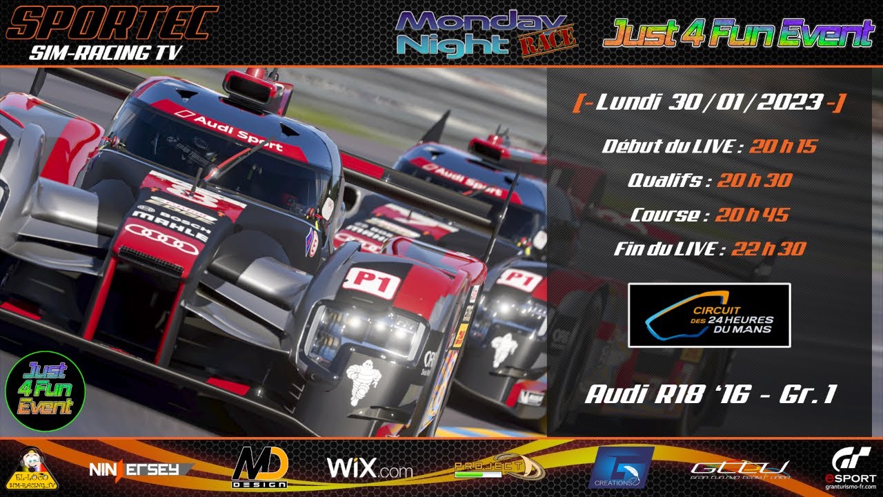 [- SPORTEC Sim-Racing TV -] MONDAY NIGHT RACE by JUST 4 FUN EVENT - YouTube