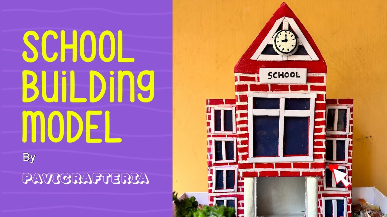 School building model using boxes | DIY | simple and easy | 3D - YouTube