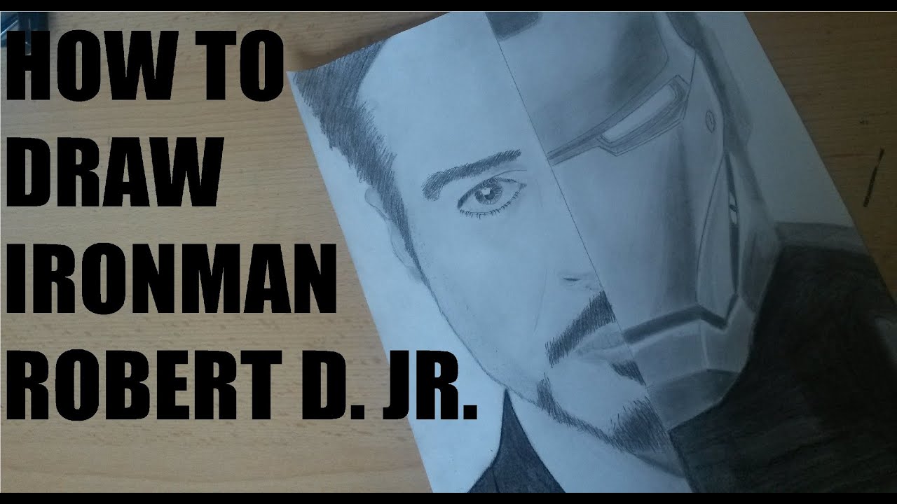 HOW TO DRAW ROBERT DOWNEJ JR TONY STARK IRONMAN PORTRAIT - YouTube