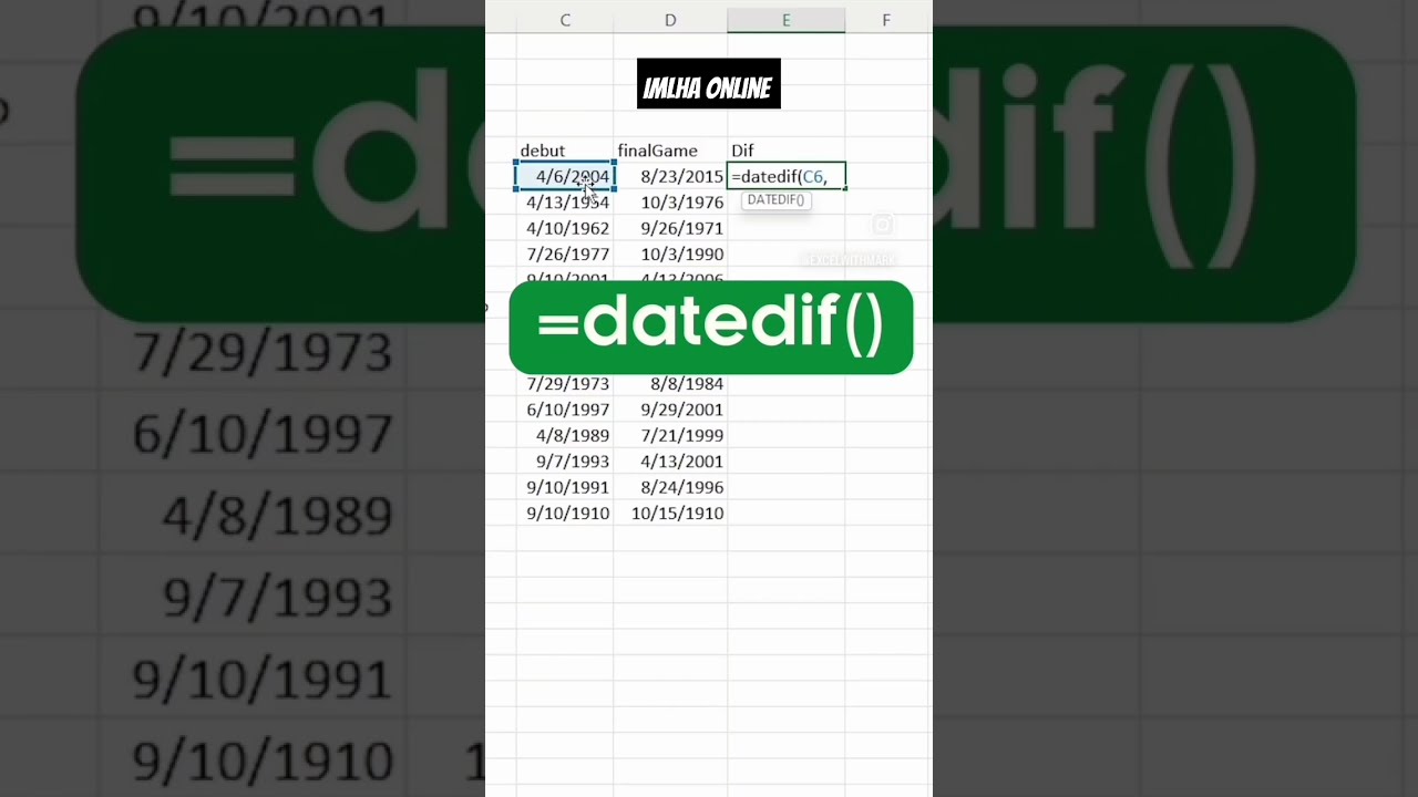 How To Calculate Different Dates In Excel YouTube How To Calculate Different Dates In Excel YouTube
