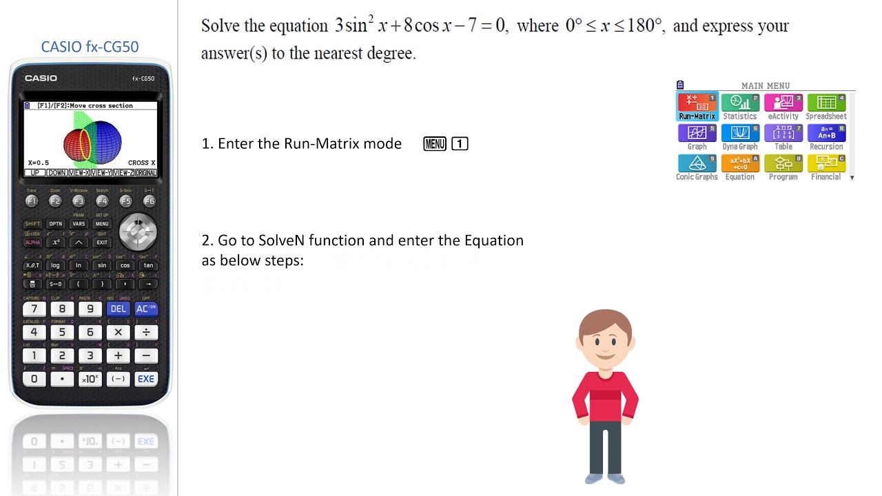 Trigonometric Equations By CASIO Fx CG50 YouTube