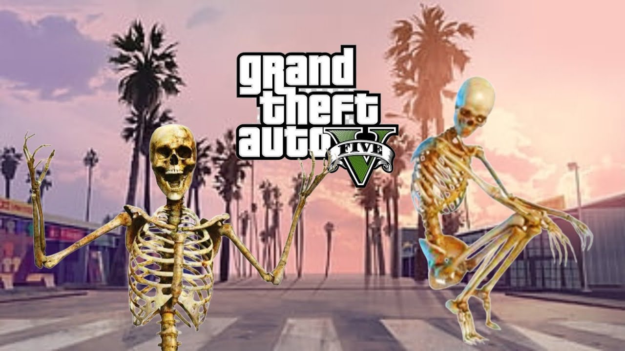 GTA V RAGDOLL FUNNY SKELETON VS COLOUR MINION FALLS & FAILS💀| Funny ...