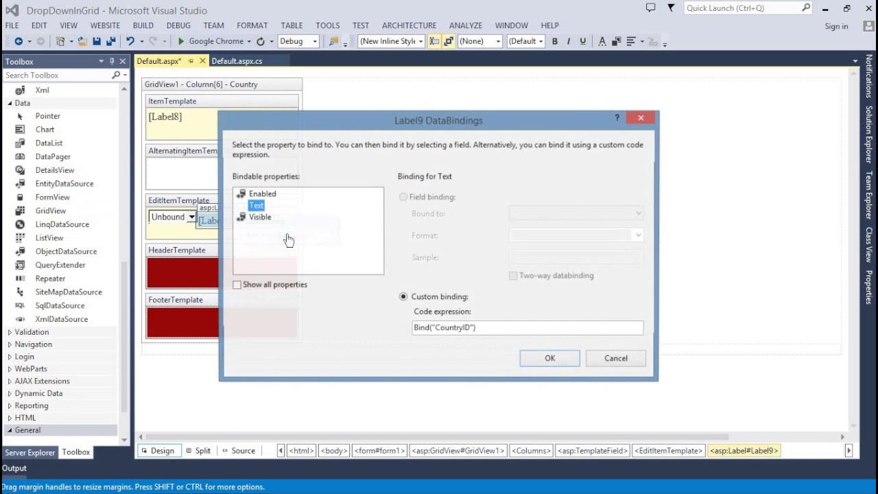 ASP.NET Training - How to Bind Dropdown inside the GridView in ASP NET | Infologs - YouTube