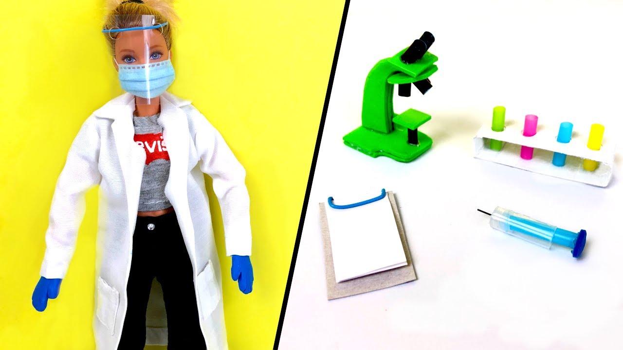BARBIE CAREER: RESEARCH SCIENTIST | DIY Face Mask, Face Shield, Vaccine ...