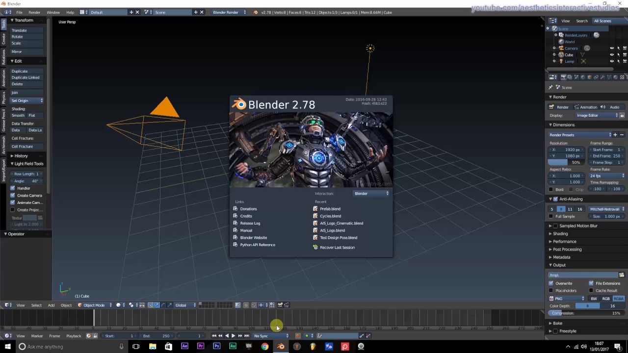 Navigation, Selection and Basic Animation (Part 1 of 2). Blender 2.78 ...
