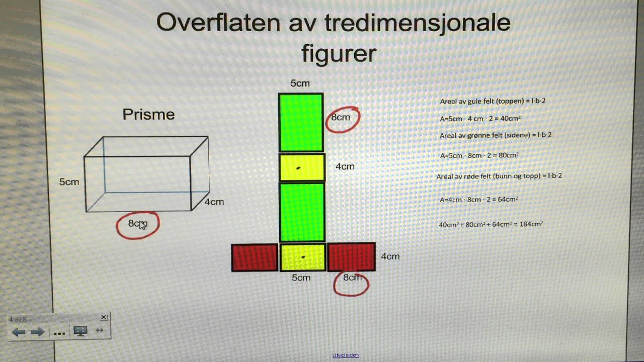 Overflate av tredimensjonale figurer - YouTube