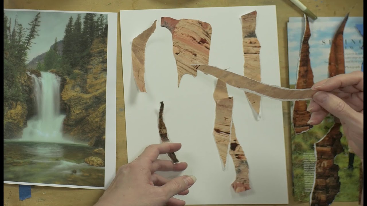 Paper Collage - Waterfall 1 of 2 - YouTube