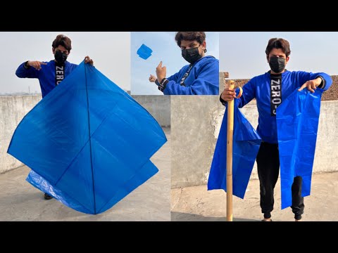 Shopping bag kite making and flying || big kite Making Tutorial || kite diy crafts || Tarzan kites