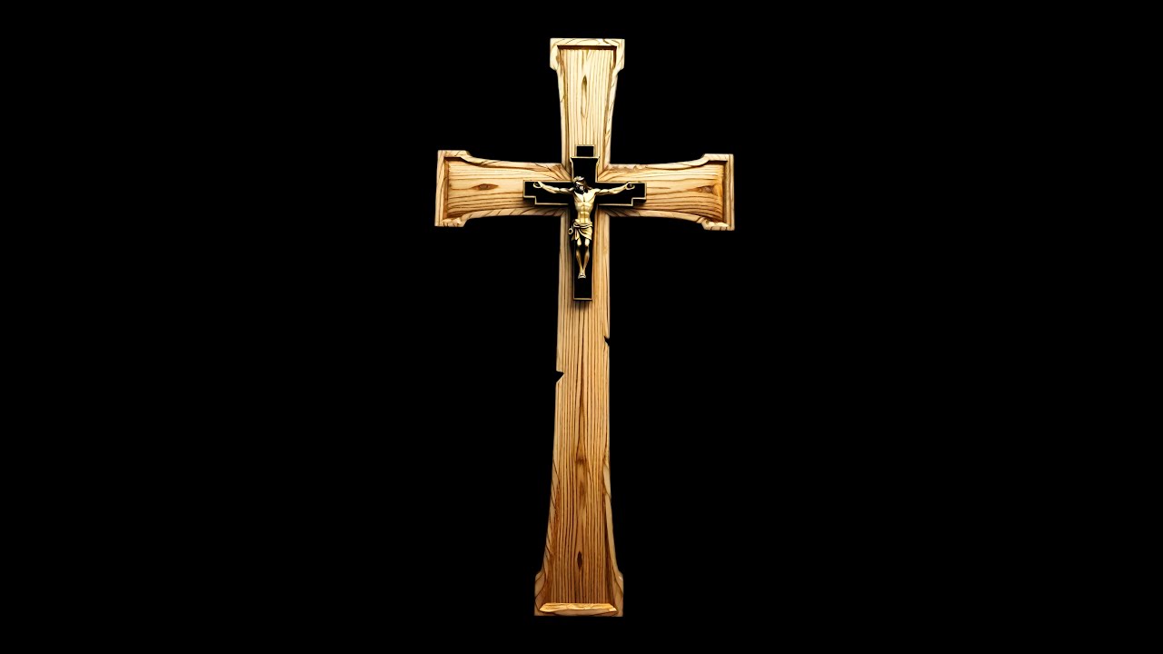 Spinning wooden crucifix | 4k animation with soothing Gregorian chant ...