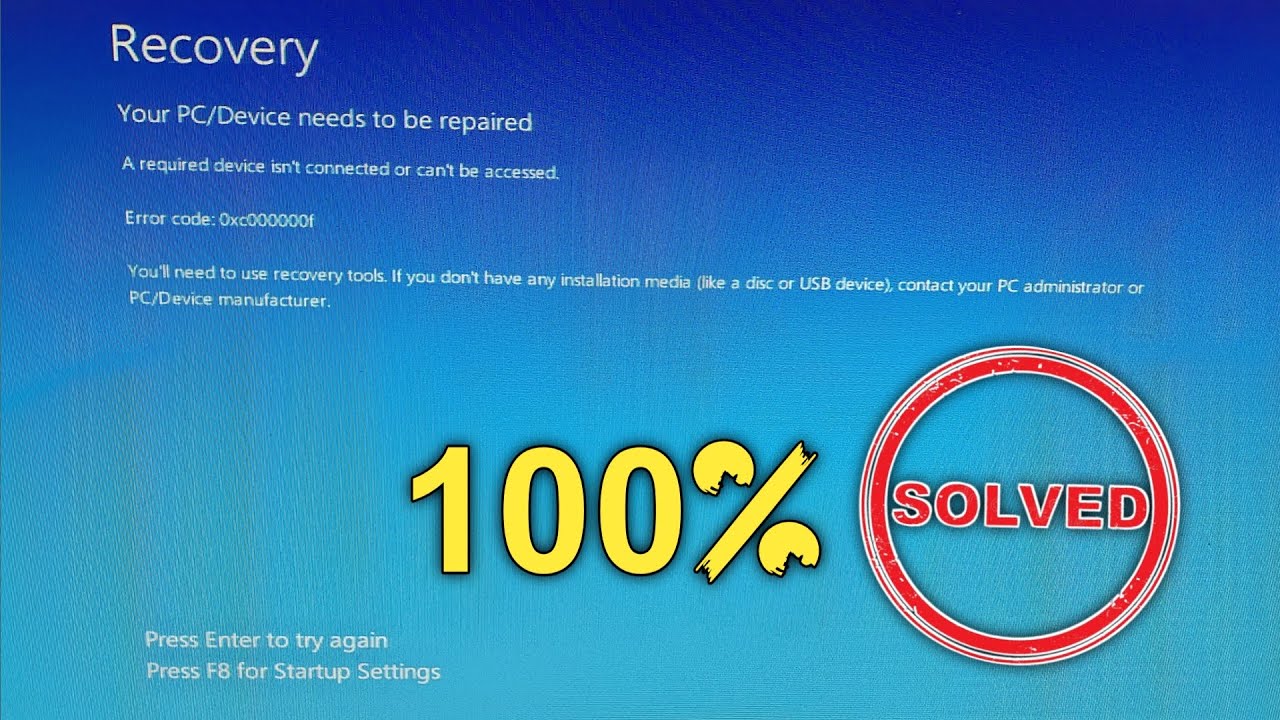 How To Fix Error Code 0xc000000f On Windows 7 8 8 1 10 Easy Solution