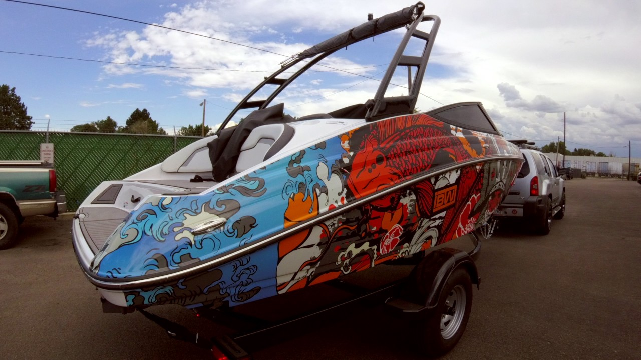 Koi Fish Boat Wrap - YouTube