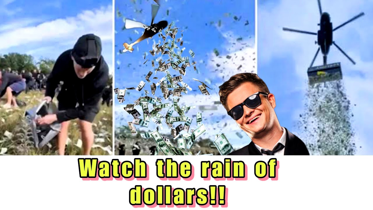 "Dollar Rain" Influencer sprinkled dollars like rain from the sky ...