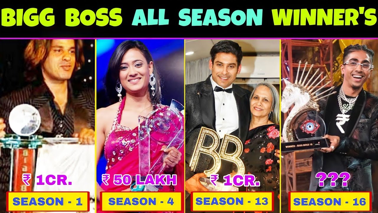 Bigg Boss All Season ( 1 - 16 ) Winners & Prize Money || Bigg Boss 16 ...