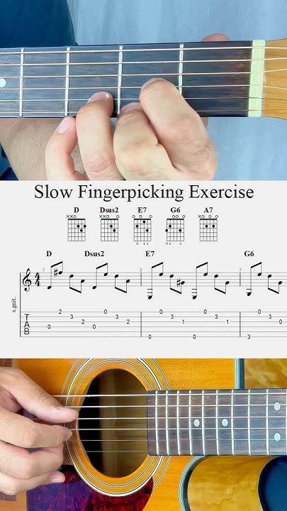 Slow fingerstyle practice! Interesting chord progression with a simple fingerpicking pattern ...