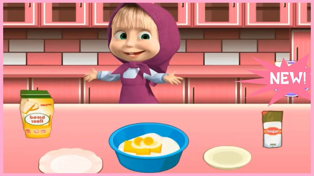 Masha and the Bear - Cooking Chocolate Cookies Game Video - YouTube