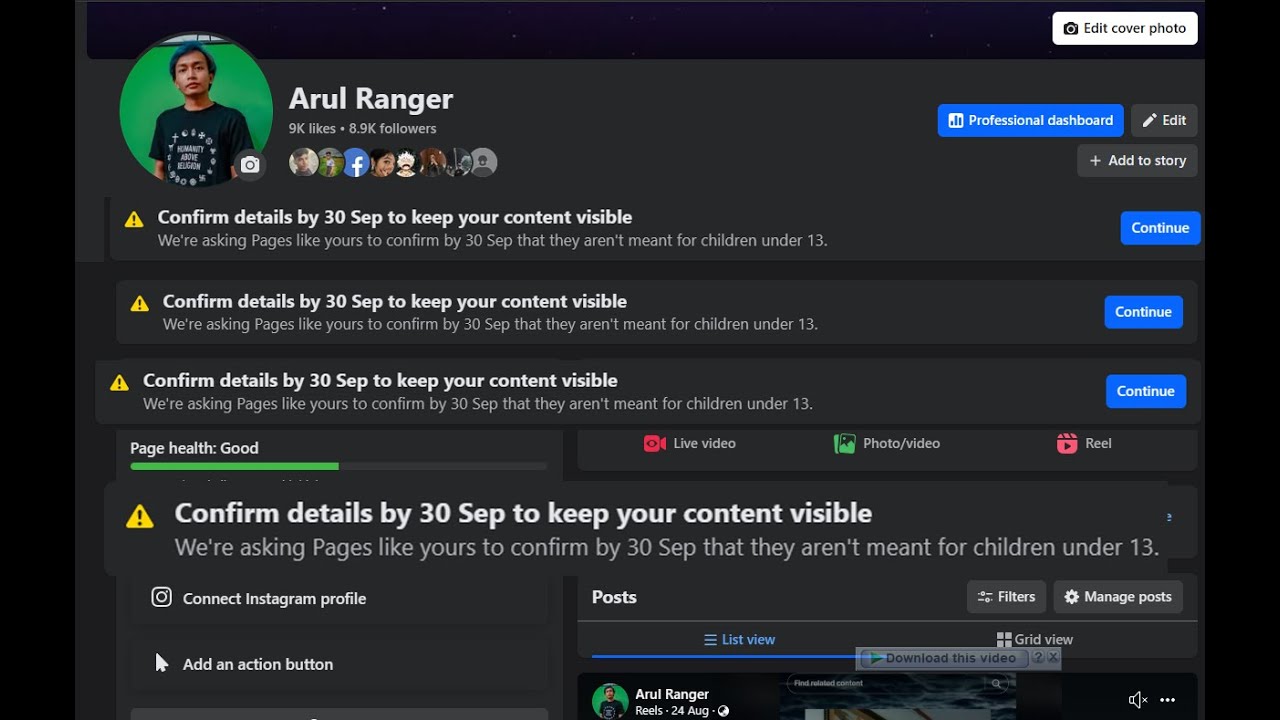 Confirm details by 30 Sep to keep your content visible? BUG ATAU APA? INI DIA - YouTube