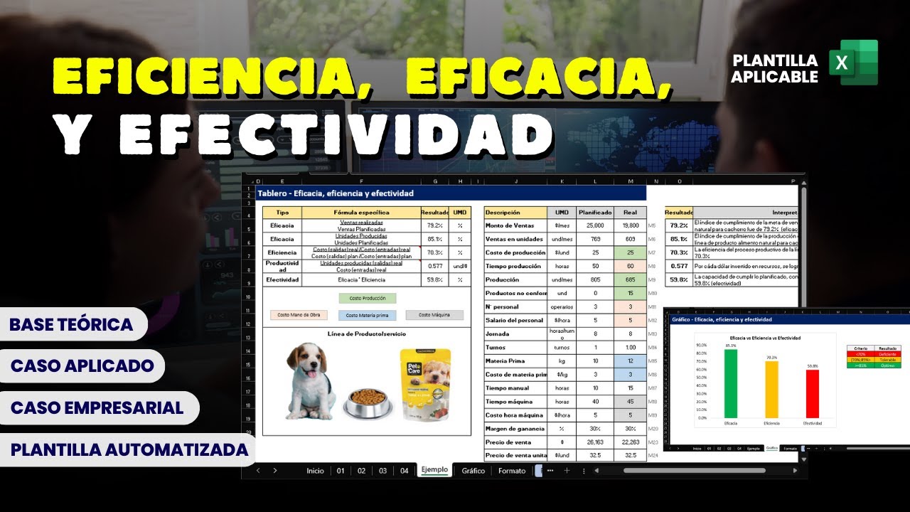 Eficacia, eficiencia, efectividad | Plantilla excel - YouTube