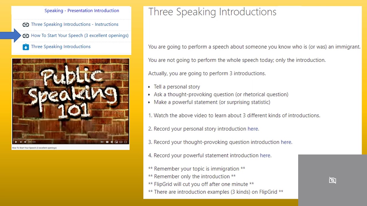 Three Speaking Introductions - Instructions - YouTube
