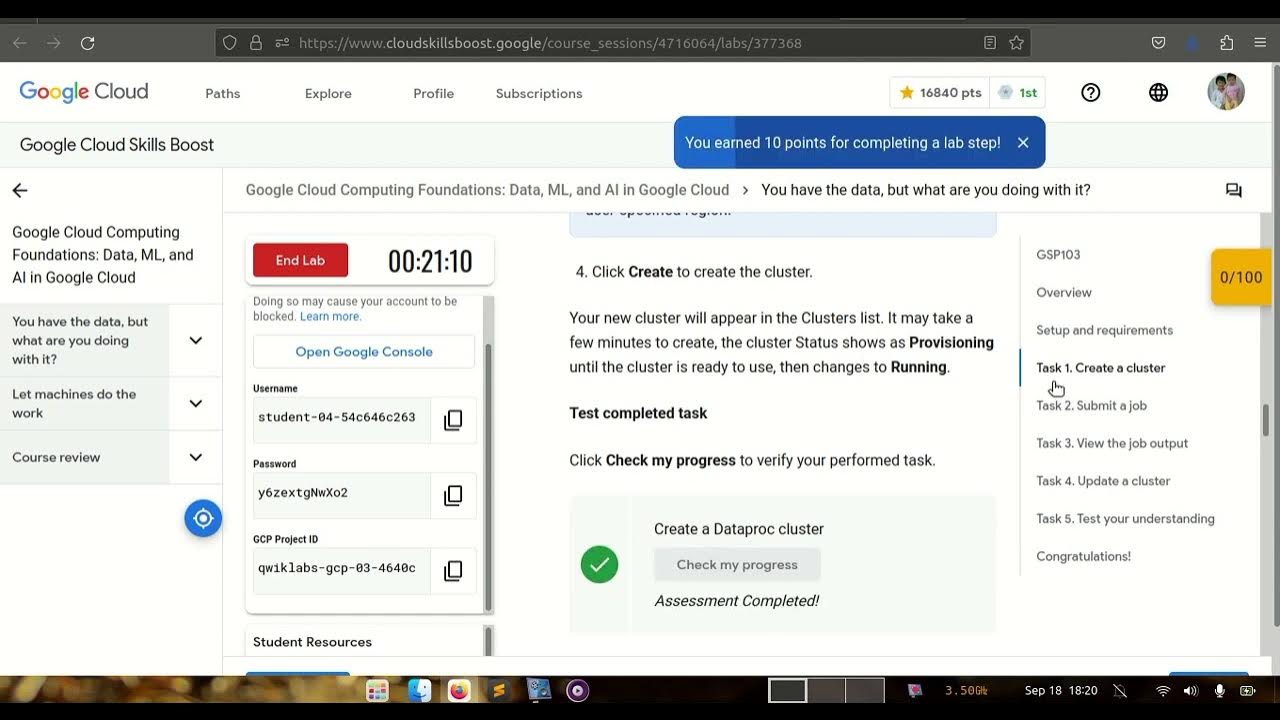 Dataproc: Qwik Start - Console ( GSP103 ) - YouTube