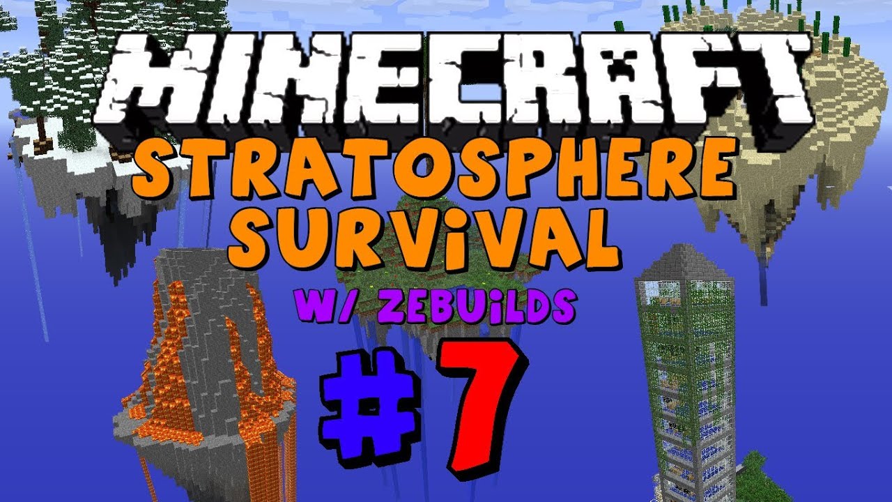 Minecraft: Stratosphere Survival w/ ZeBuilds Ep.7 - The Volcano! - YouTube