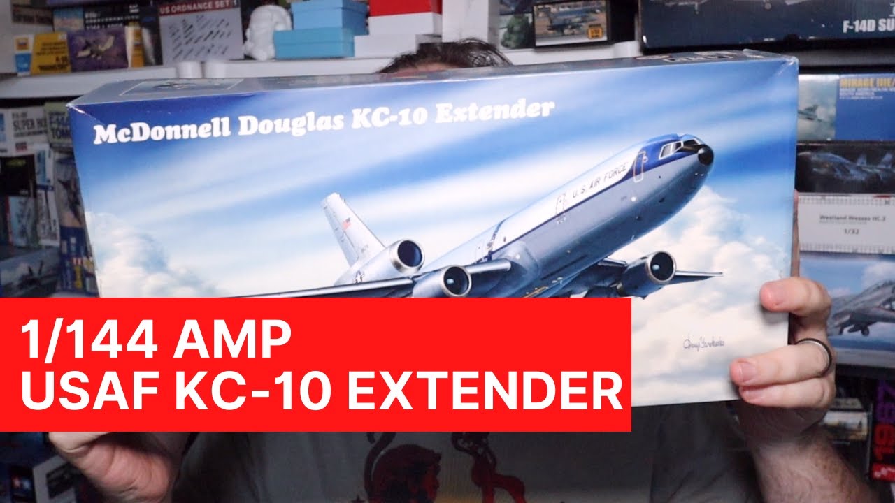 AMP 1/144 KC-10 Extender Model Kit 144-004: A look inside the box - YouTube