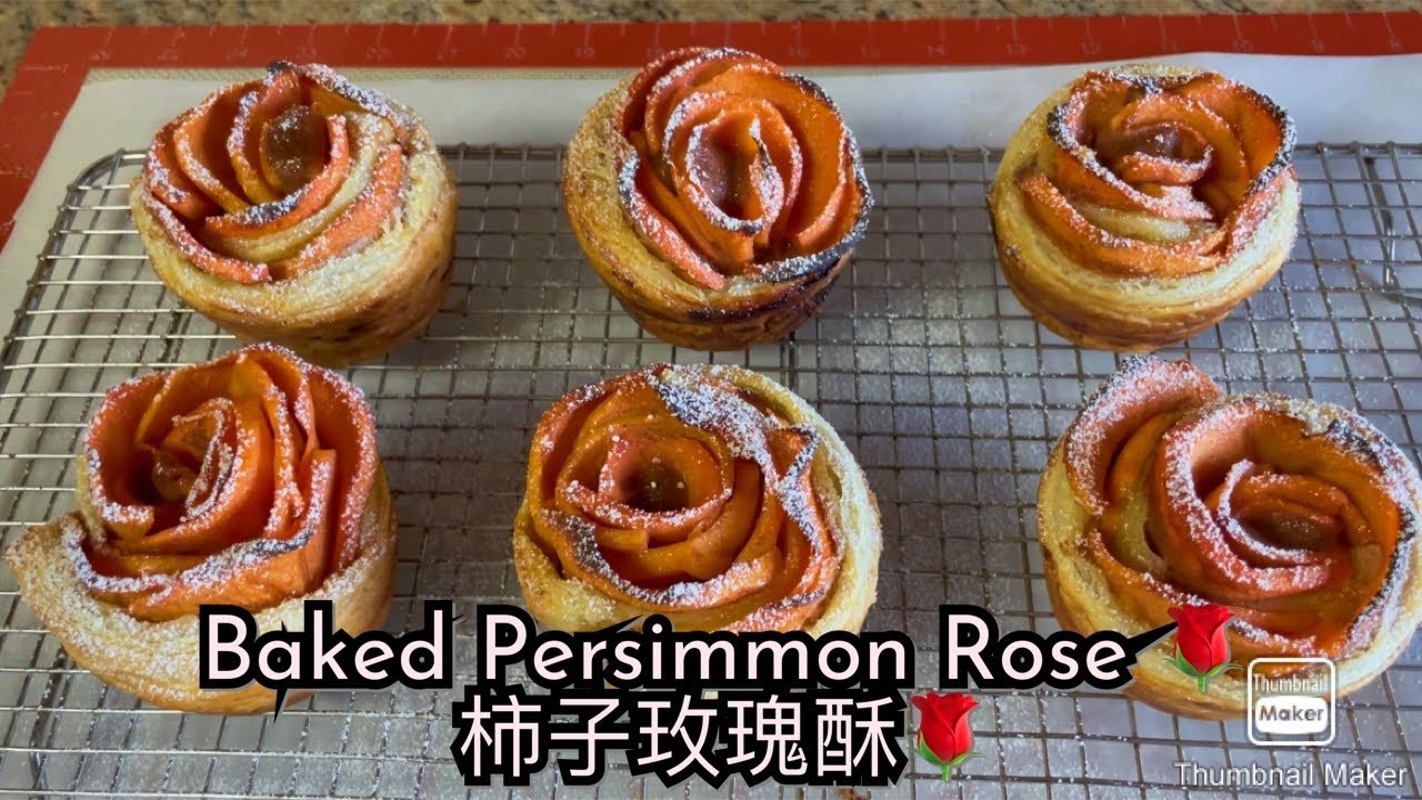 How to Baked Persimmon Rose 🌹 柿子玫瑰酥🌹 - YouTube