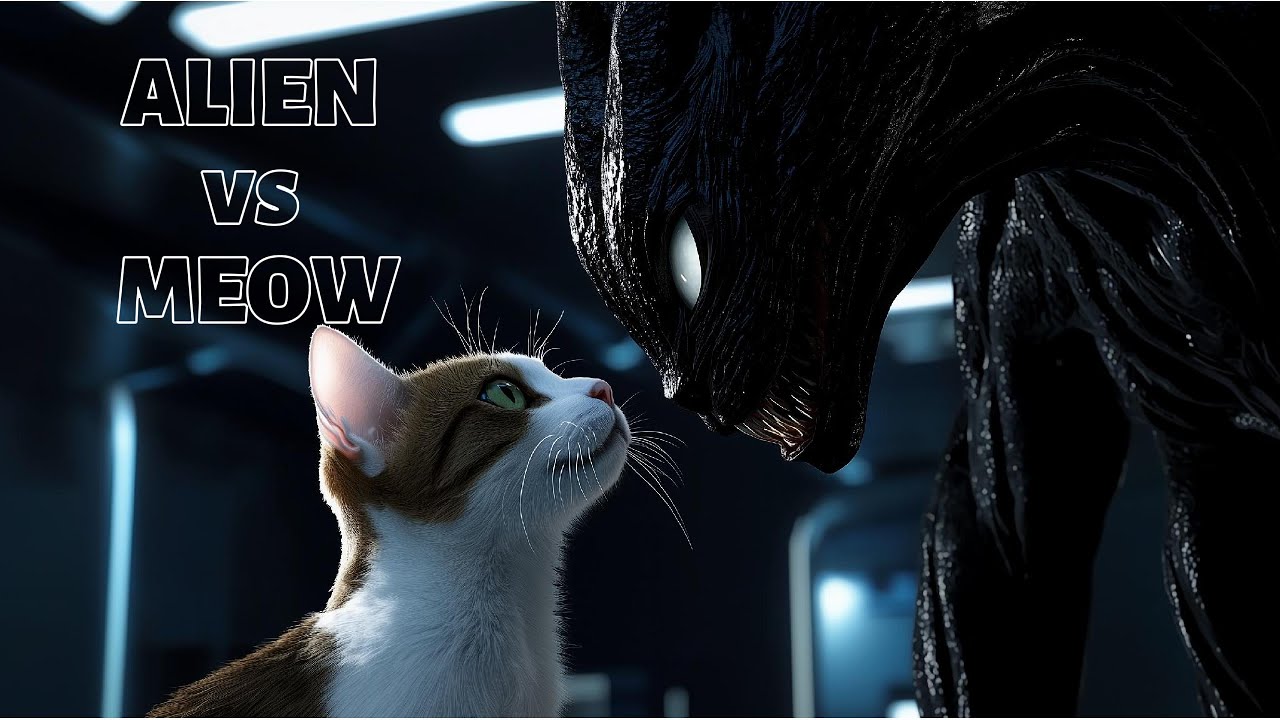 When the cat encounters the alien | AI Film - YouTube