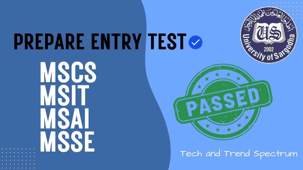 How to prepare entry test for MSCS/ MSIT / MSSE/ MSAI - UOS - YouTube