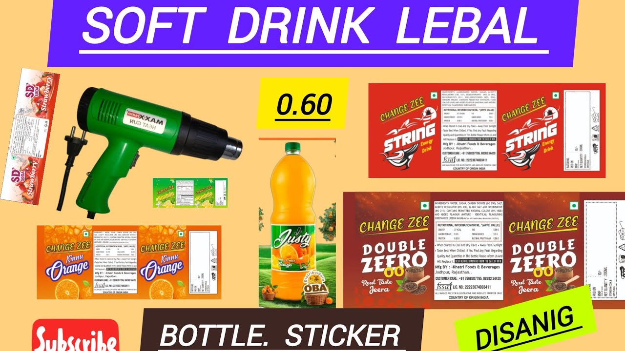 soft drink label design 🥰 ||cold drink sticker || bottle label printing ...