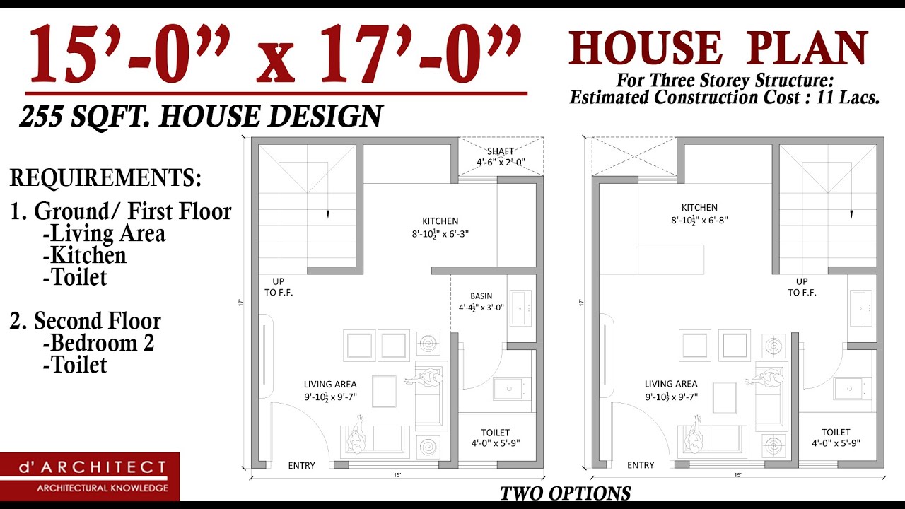Bedroom Floor Plan 17 17 X 100 Sqft Residential Home Design House