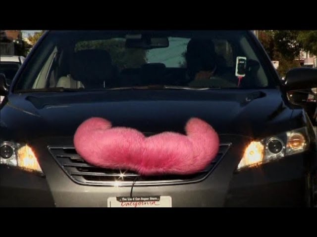 Pink Mustache Car