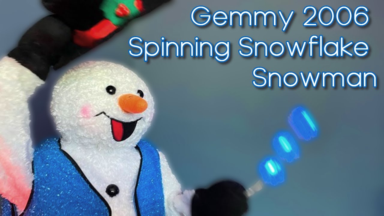 Gemmy 2006 Spinning Snowflake Snowman - YouTube