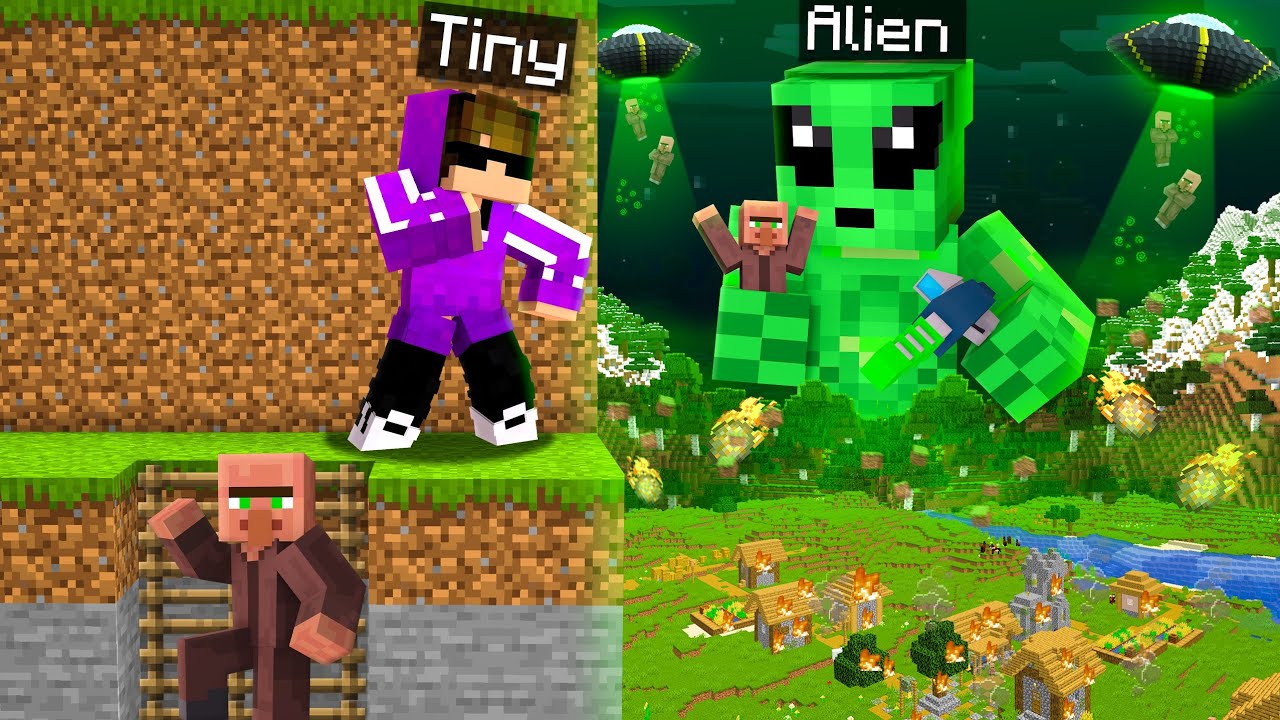 ALIEN ATTACKED & I Saved Villagers from ALIENS in Minecraft!! - YouTube