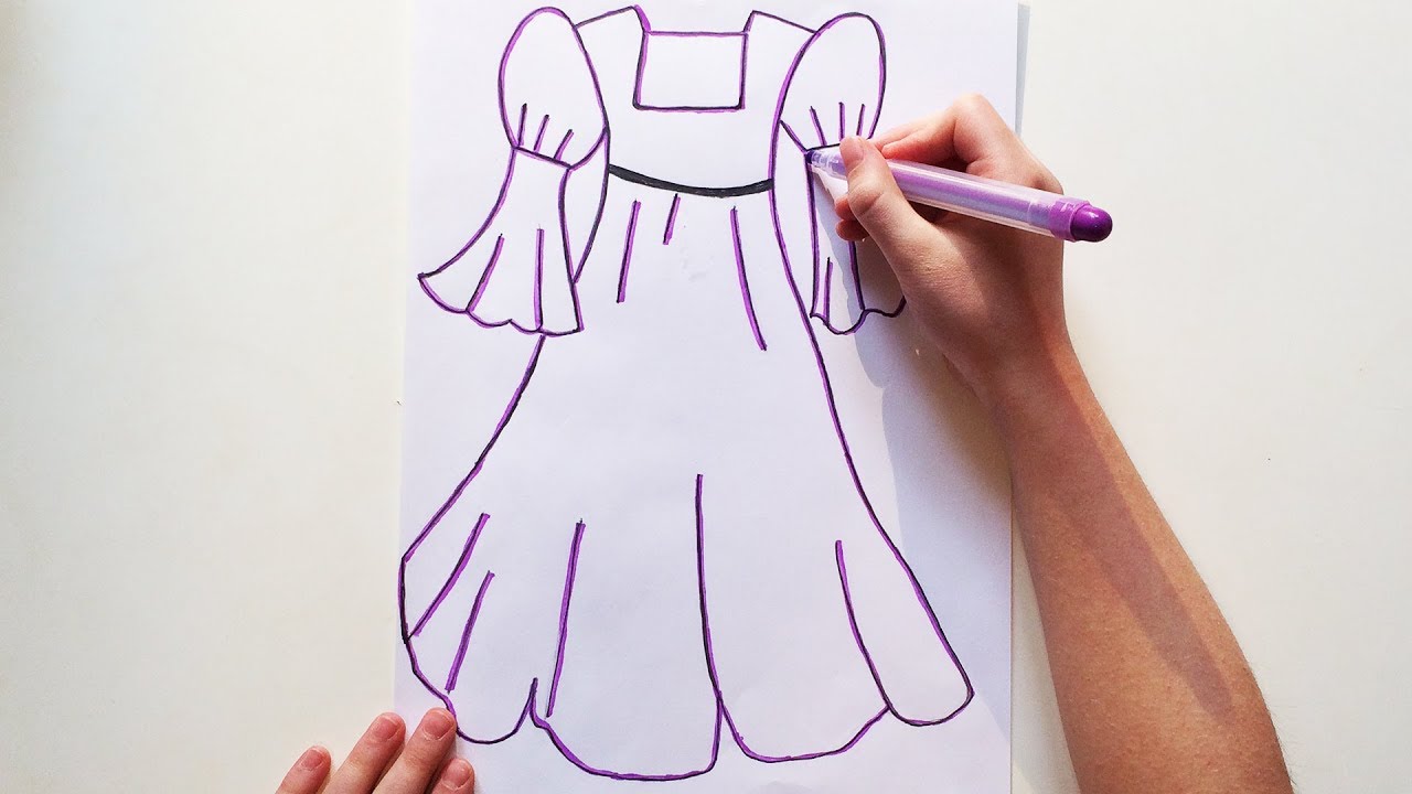 КАК НАРИСОВАТЬ ПЛАТЬЕ ПРИНЦЕССЫ карандашом Эмилия How To Draw A