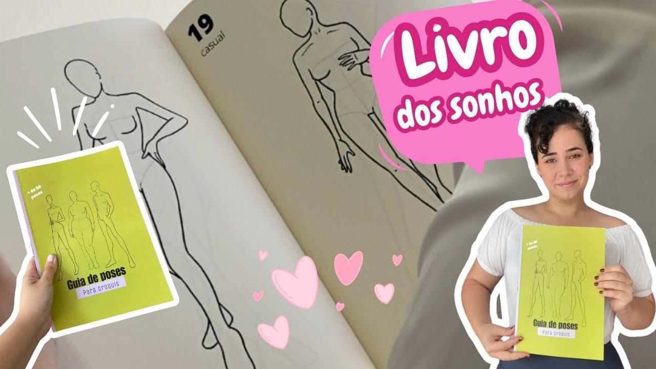 O MELHOR LIVRO PARA DESENHISTAS DE MODA🤩 Guia de poses para croquis ...