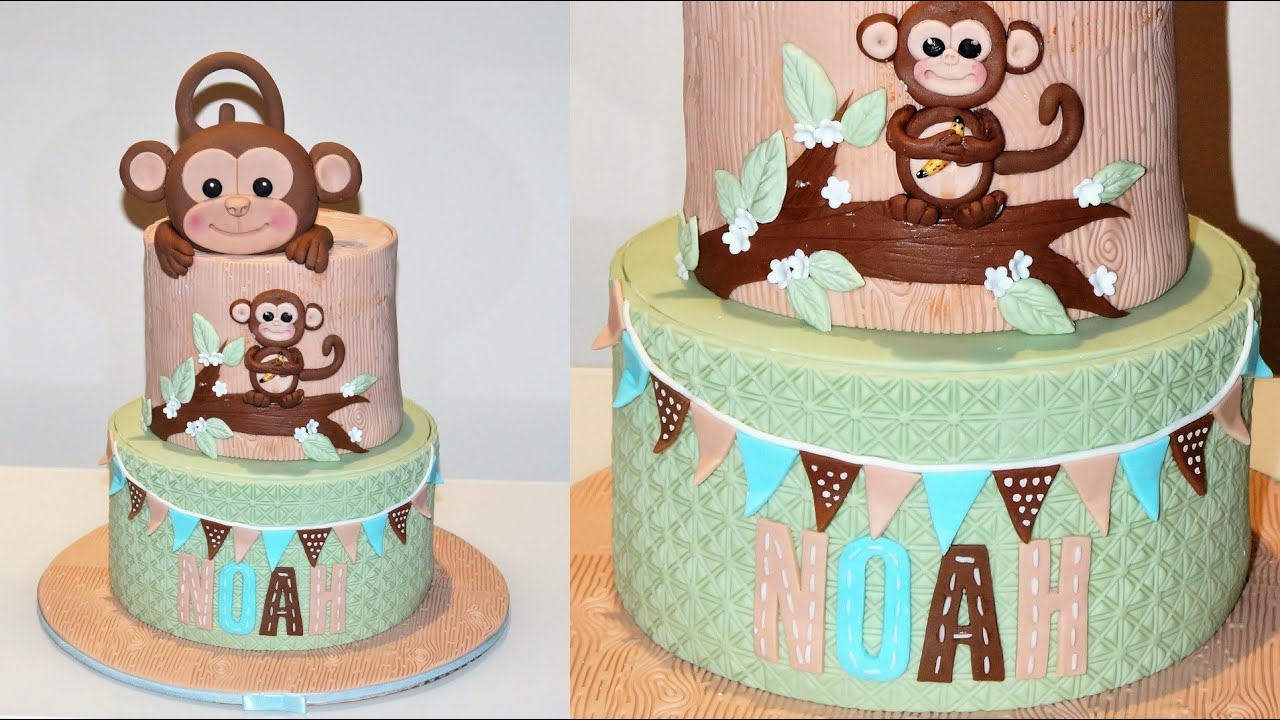 Cake decorating tutorials | Fondant MONKEY JUNGLE CAKE | Sugarella Sweets - YouTube