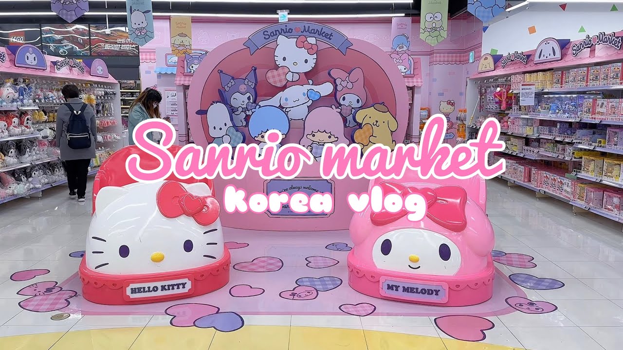 shopping in korea vlog 🇰🇷 sanrio haul, random figure, snacks & more 산리오 마켓 - YouTube