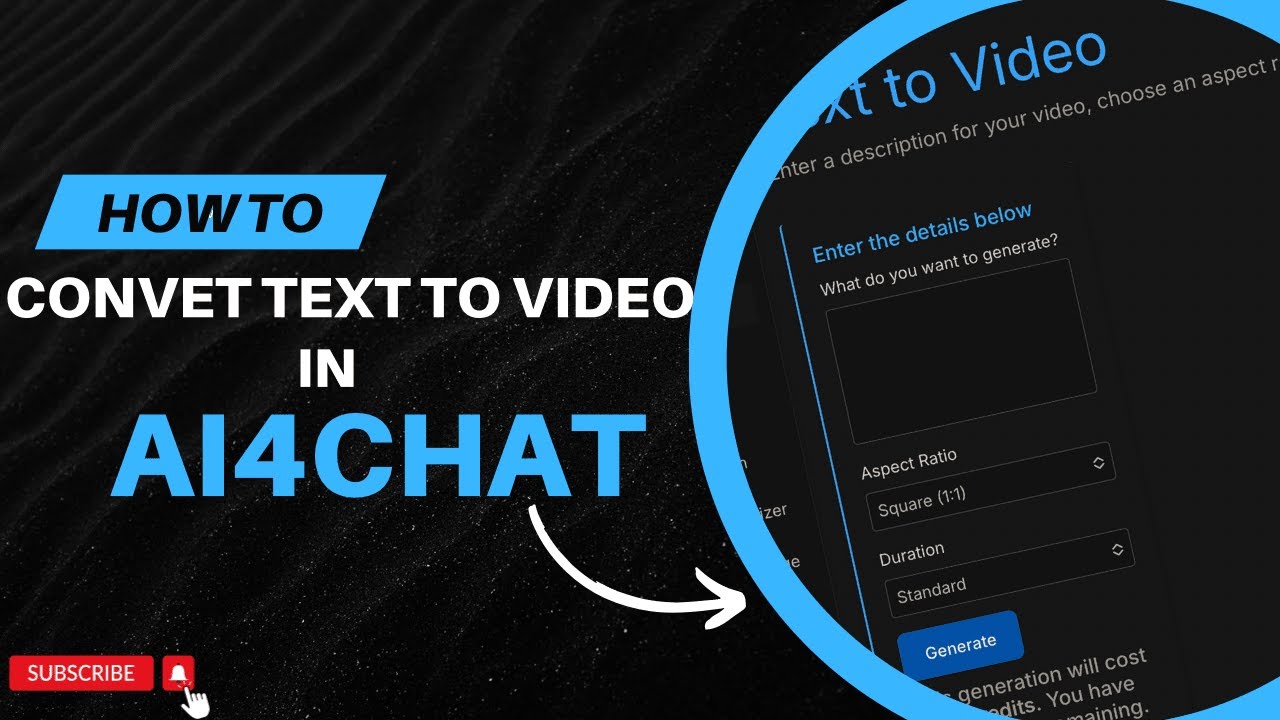 🎥 AI Text-to-Video: Turn Words into Stunning Videos with AI4Chat! - YouTube