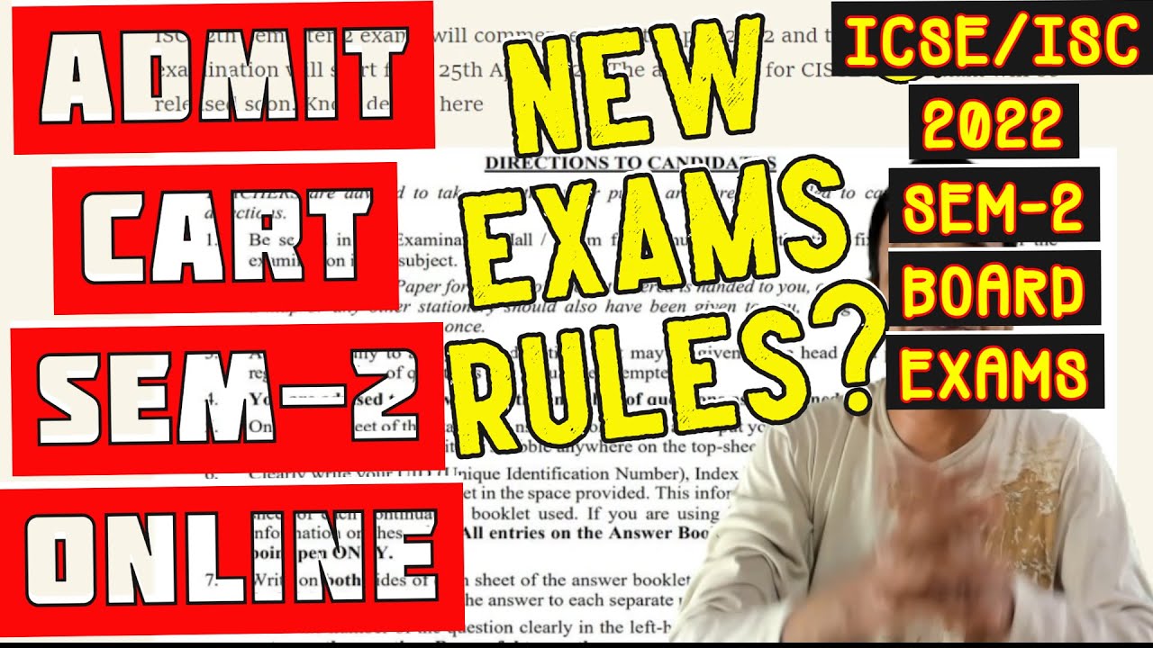 New Admit Cards and Guidelines for ICSE/ISC Semester-2 Exams 2022, for ...