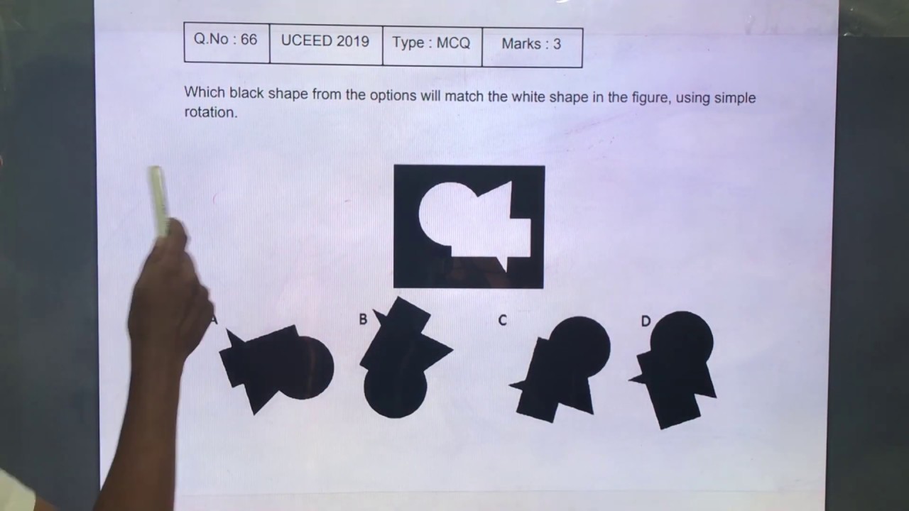 UCEED 2019 Solved Paper - Solution for Question No. 66 - YouTube
