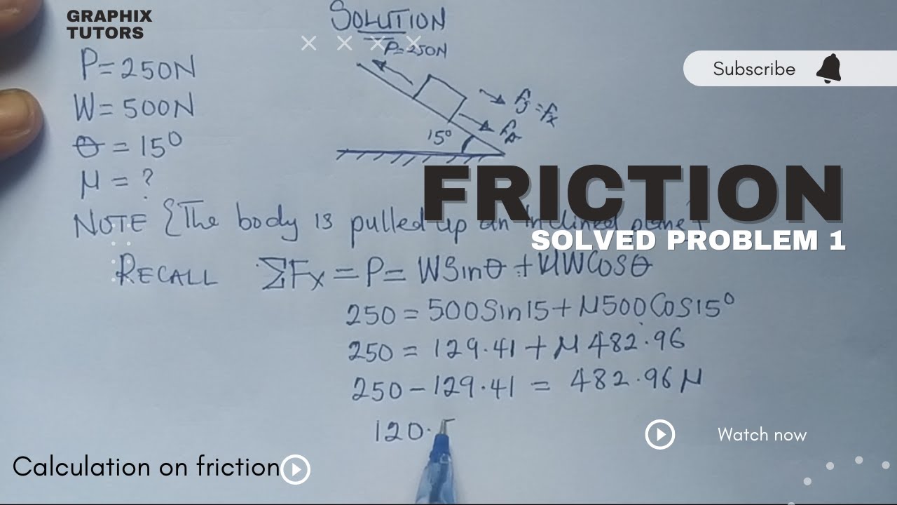 how to solve problems on friction on inclined plane and screw jack ...