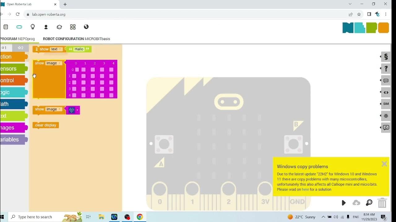 Microbit on Open Roberta Lab - YouTube