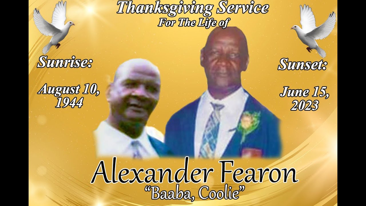 Alexander Fearon Funeral Service 1 - YouTube