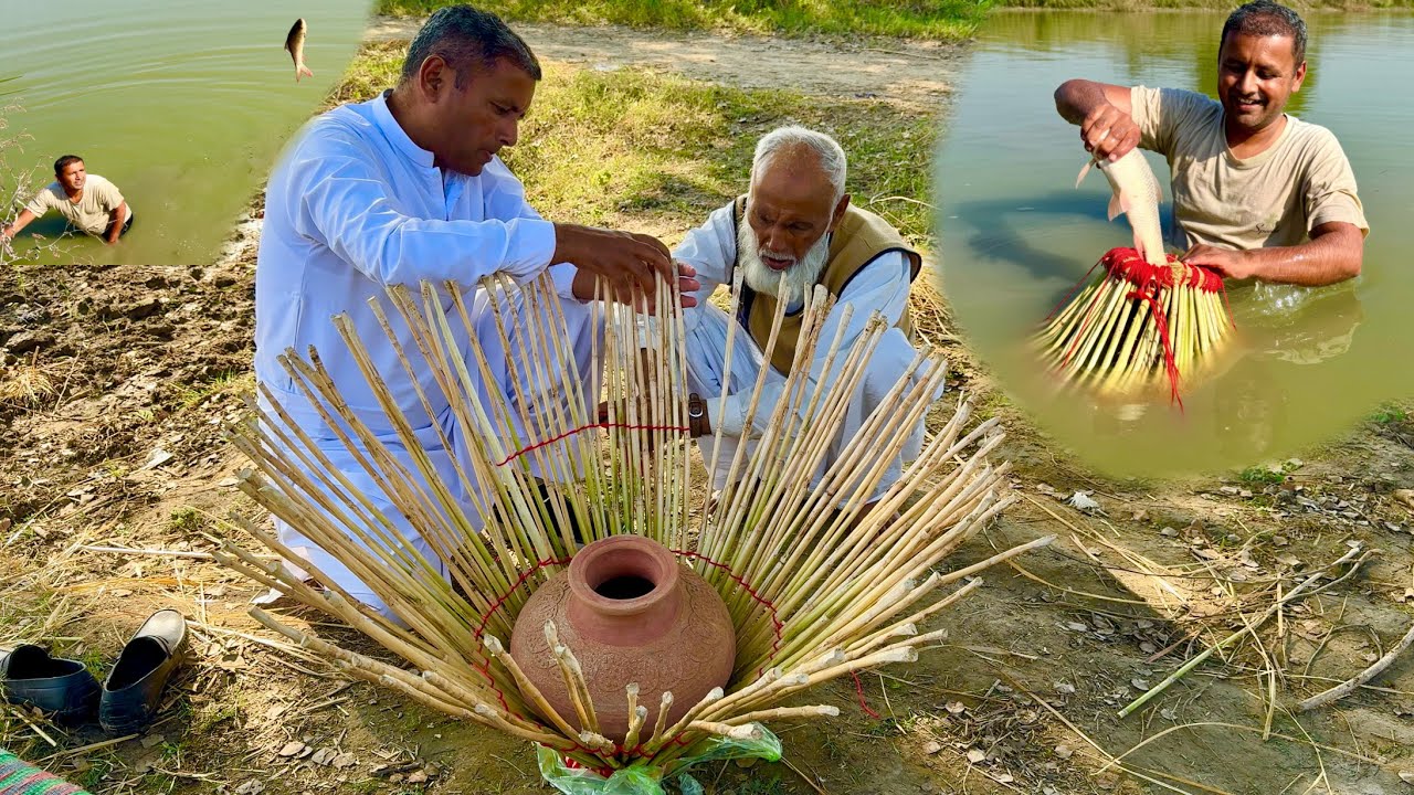 Primitive Technology : Making Trap For Fishing | Primitive Fishing ...