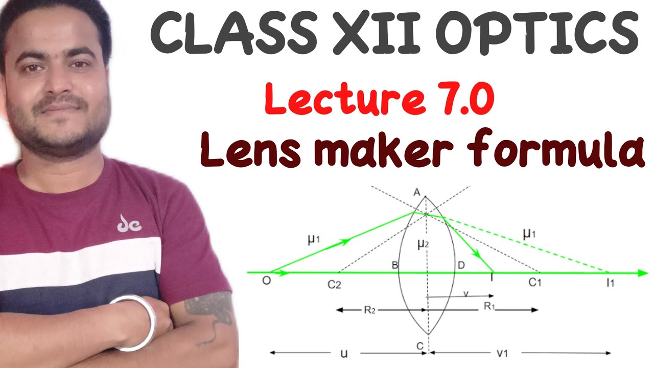 CLASS XII OPTICS|| LECTURE 7.0 || LENS MAKER FORMULA MOST IMP. FOR ...
